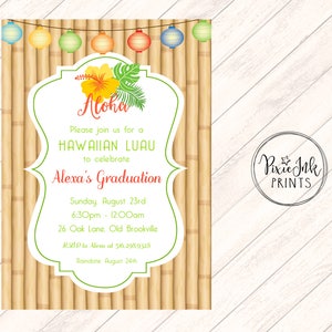 Luau Graduation Party Invitation, Class of 2021 Luau Invitation ...