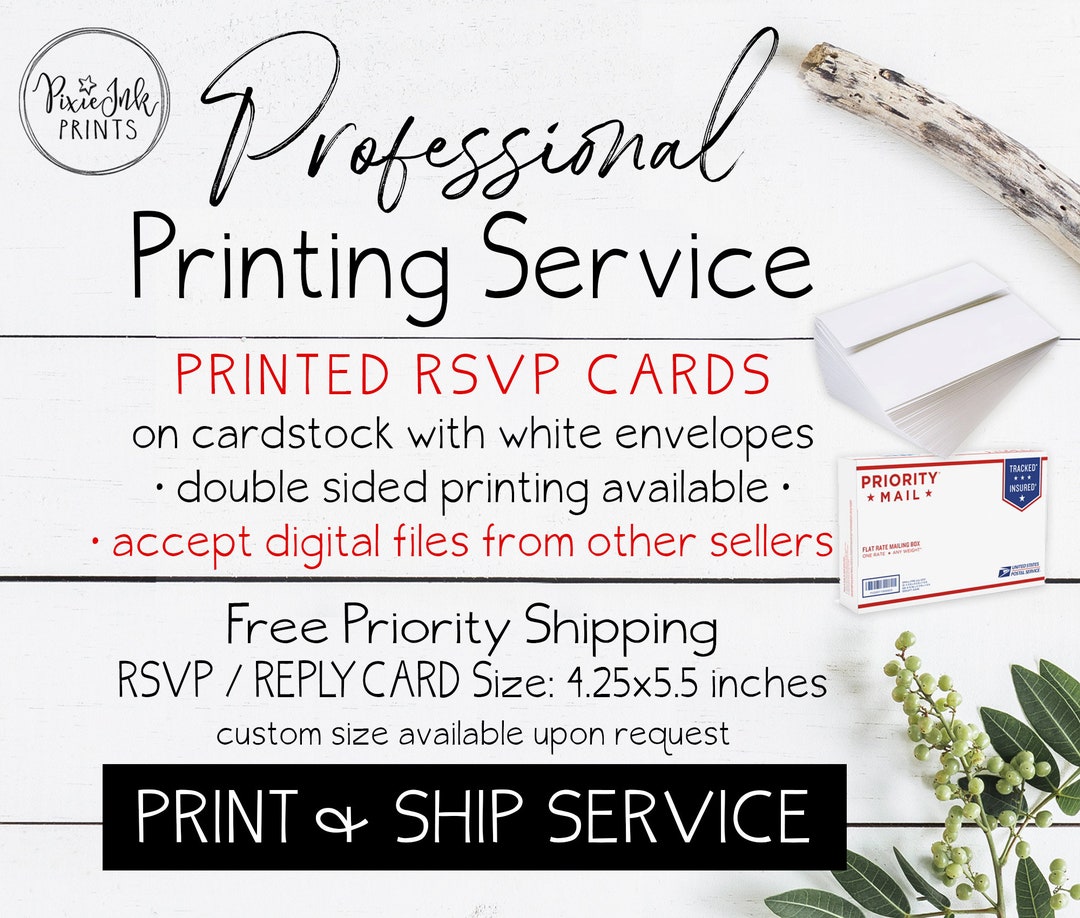 Printed RSVP Cards, Printed Response Cards, Professional Printing ...