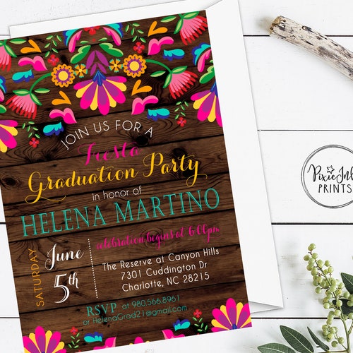 Fiesta Graduation Invitation Editable Fiesta Invite Grad - Etsy