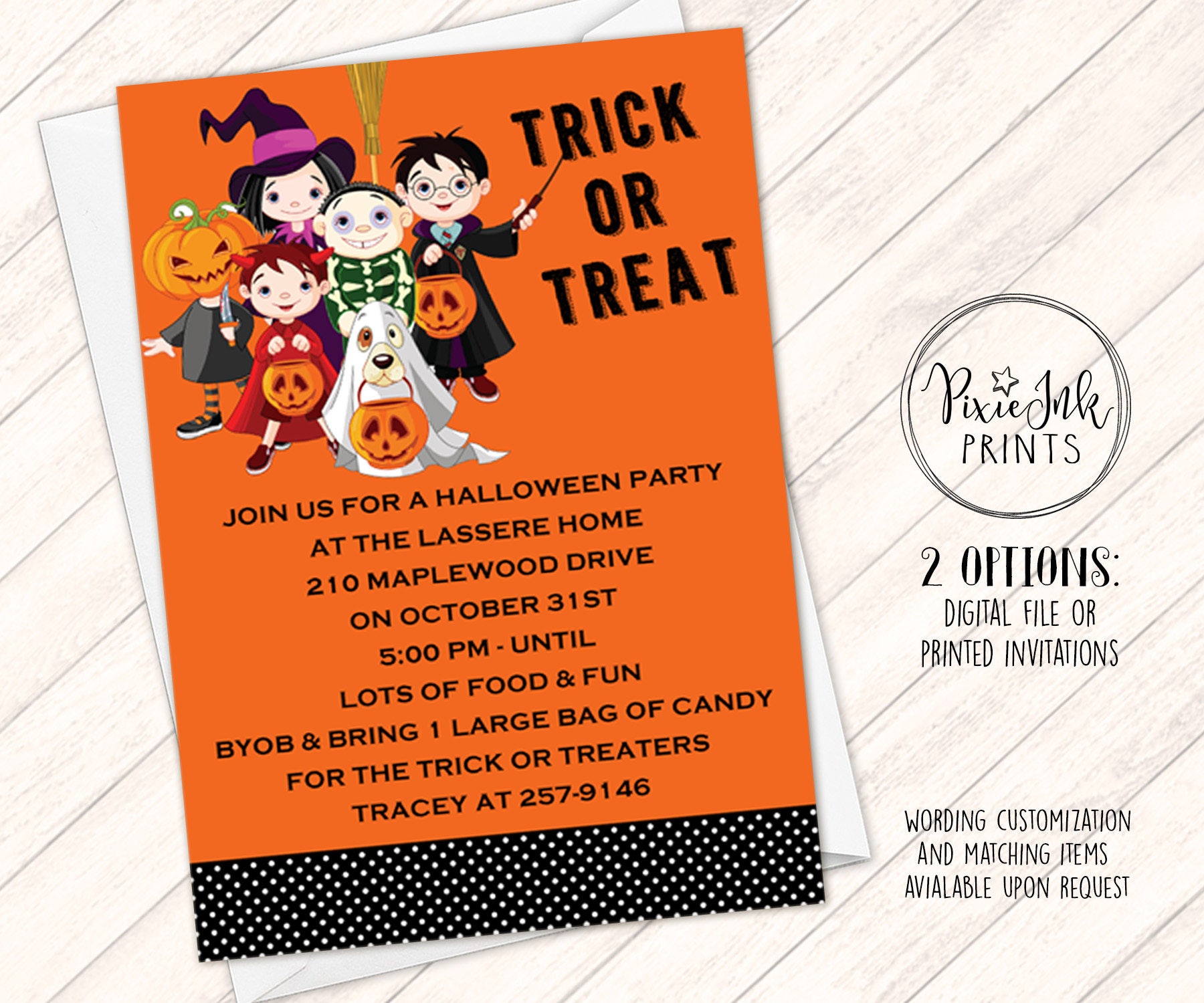 Kids Halloween Party Invitation Halloween Birthday Party | Etsy
