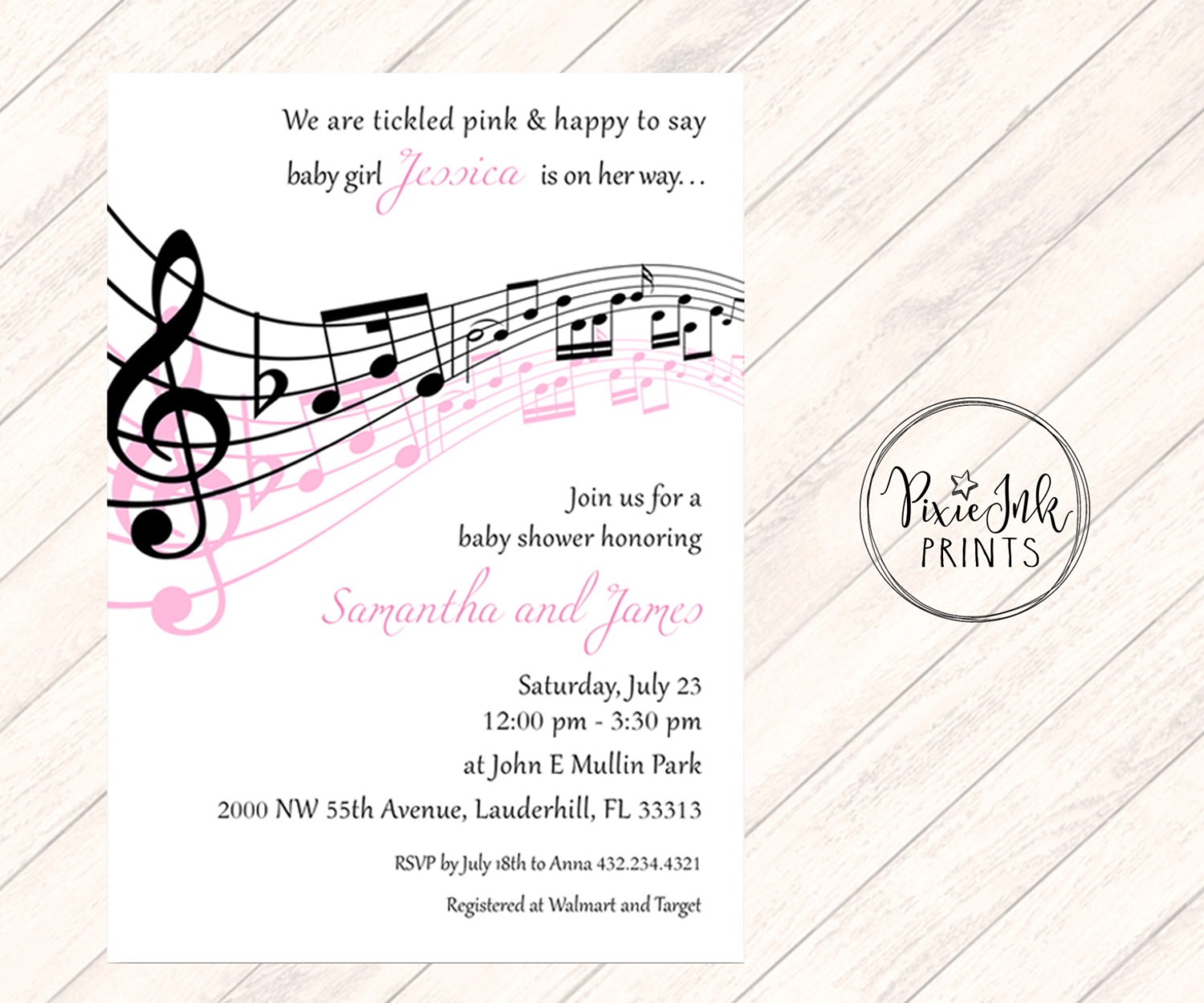 Music Notes Baby Shower Invitation Musical Baby Shower - Etsy