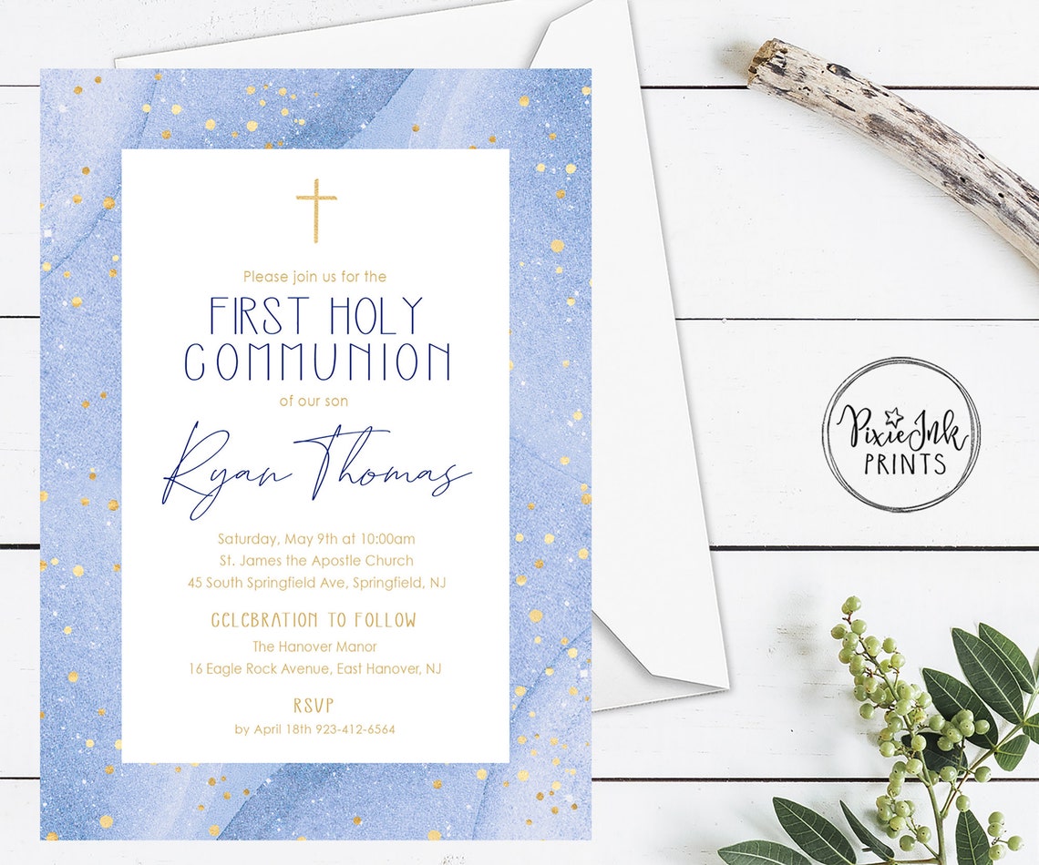 Boy First Communion Invitation Communion Invitation Boy | Etsy