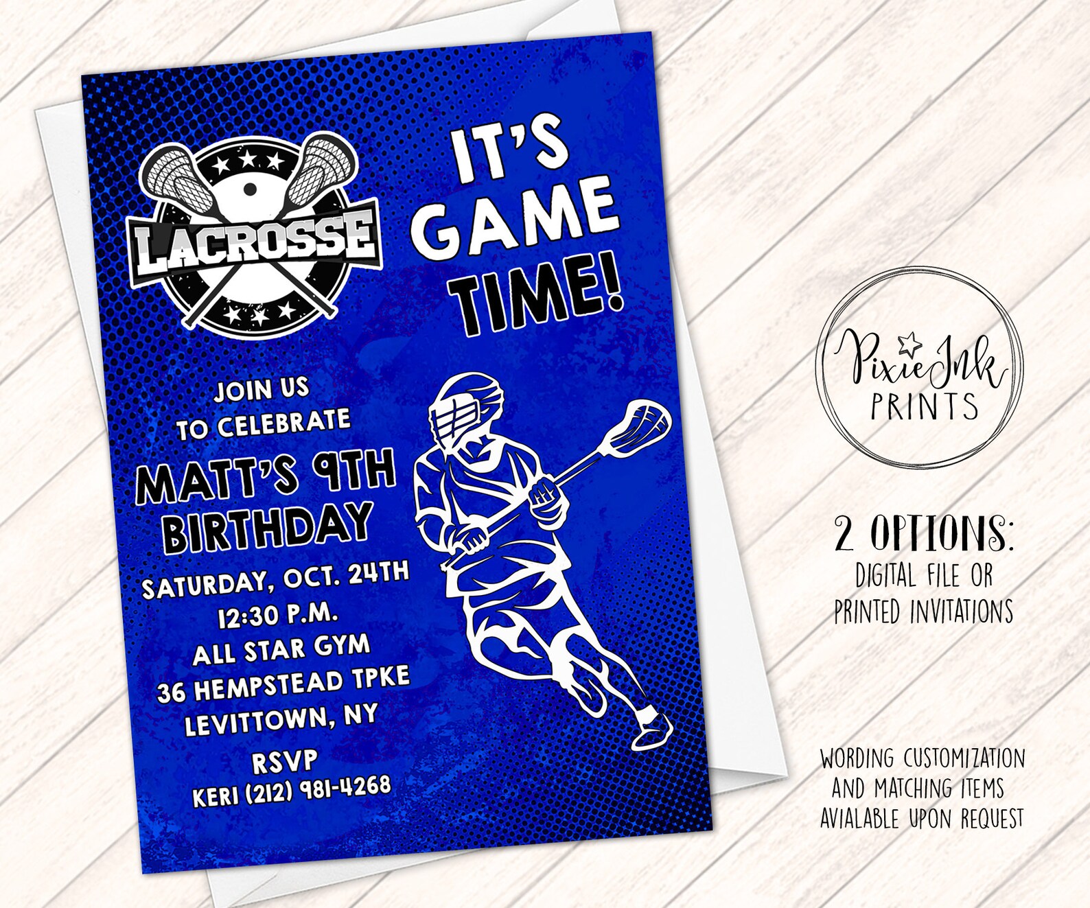 Lacrosse Invitation Lacrosse Birthday Invitation Lacrosse | Etsy