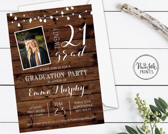 Rustic Graduation Invitation | Etsy