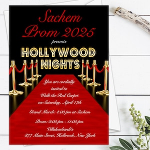 Prom Invitation, Red Carpet Prom Invitation, Red Carpet High School ...