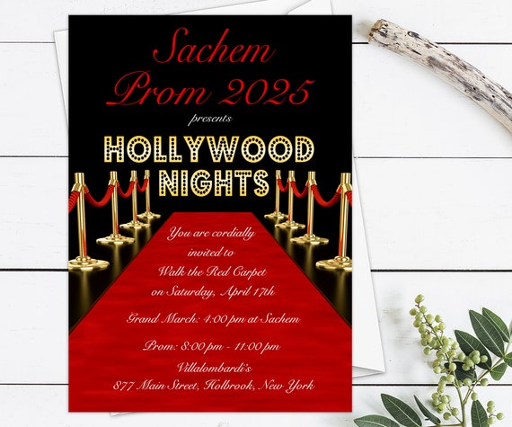 Red Carpet Prom Invitation Ideas Editable VIP Pass Prom Invitation Set