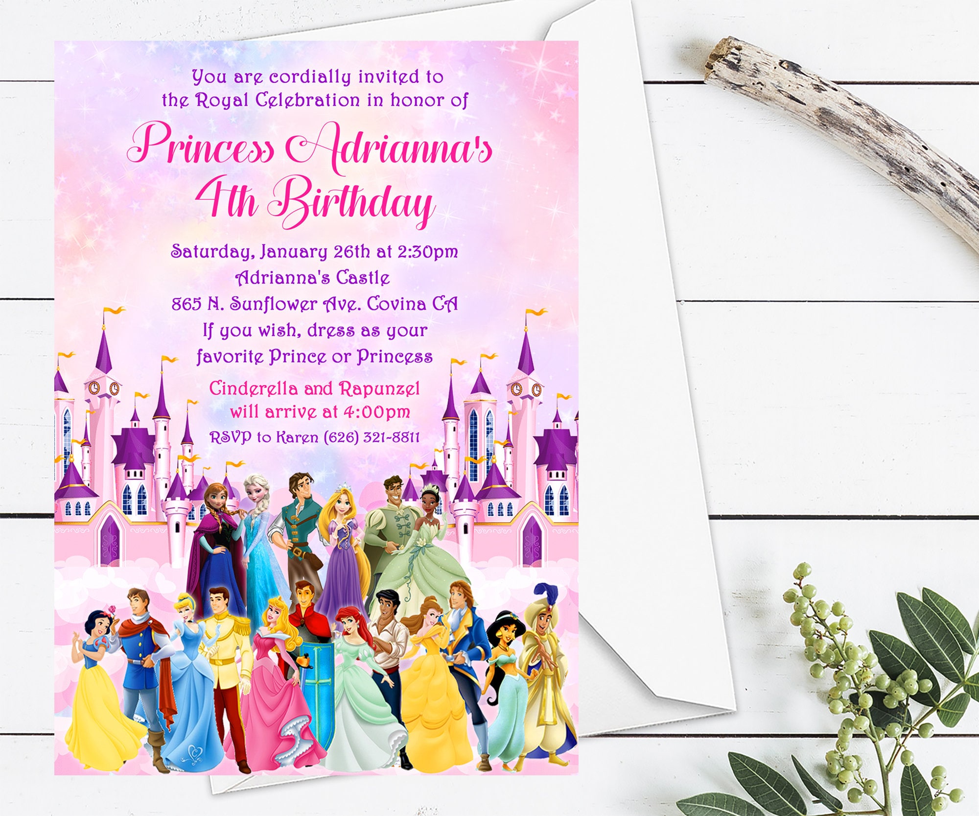 Princess & Princes Birthday Thank You Princess Birthday Thank | Etsy