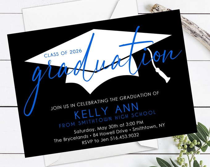 Graduation Cap Invitation - Etsy