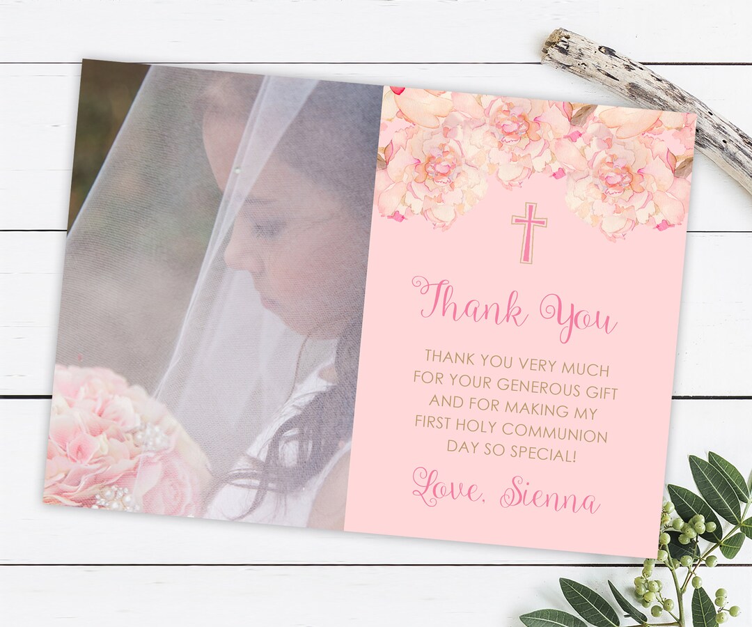 Communion Thank You Card , Communion Picture Thank You, First Holy ...