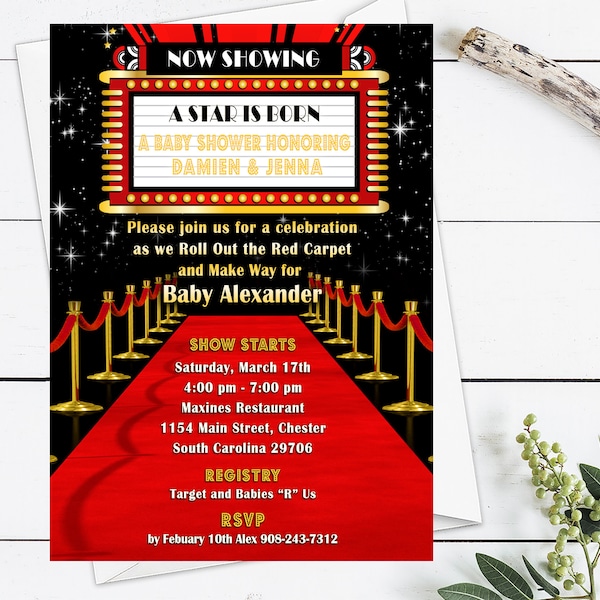 Hollywood Baby Shower Invitations - Etsy