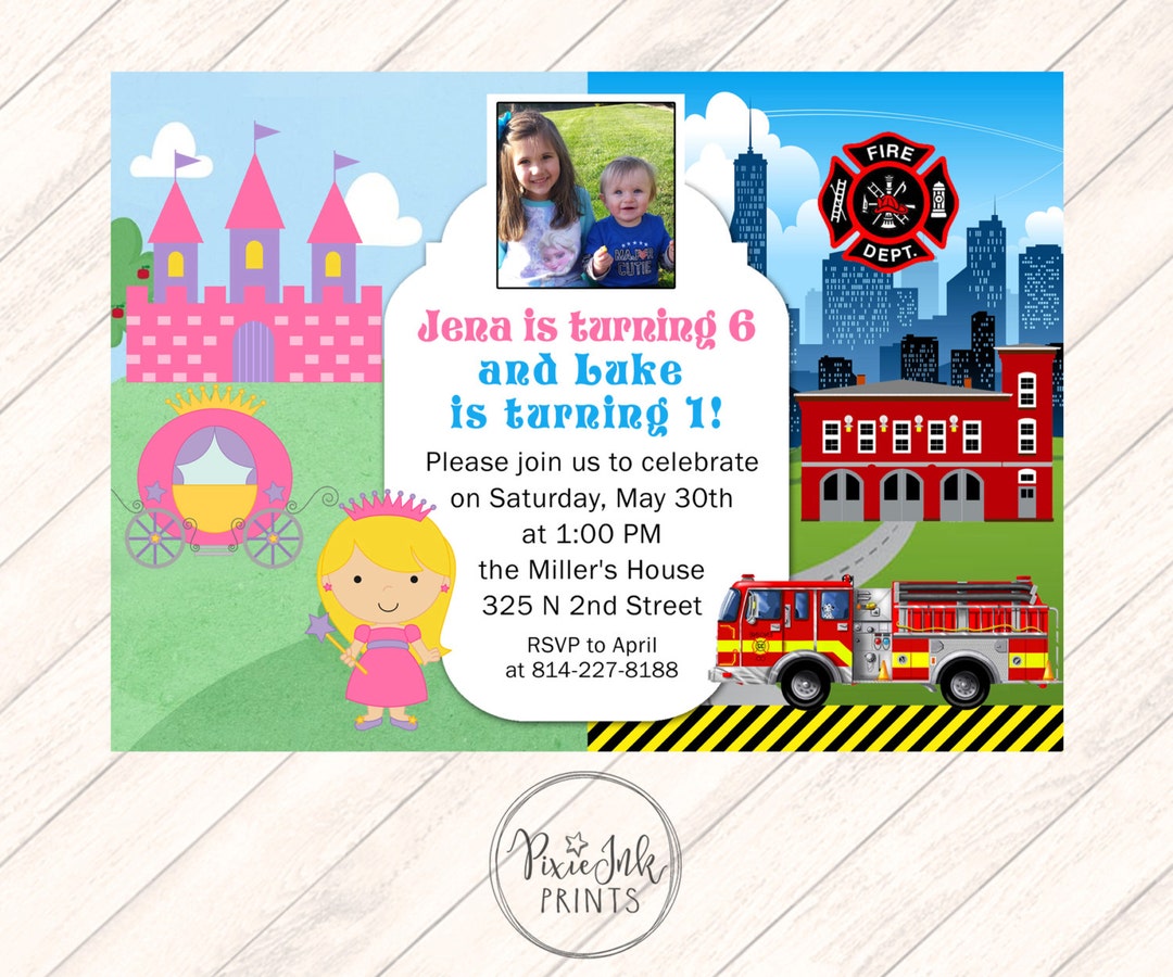 Split Invitation Twins Birthday Invitation Split Birthday - Etsy