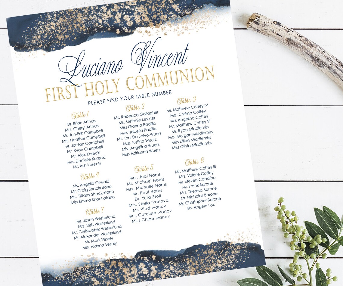 Seating Chart Poster, First Holy Communion Poster, Communion Seating ...