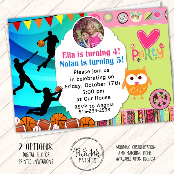 Combo Birthday Invitation - Etsy
