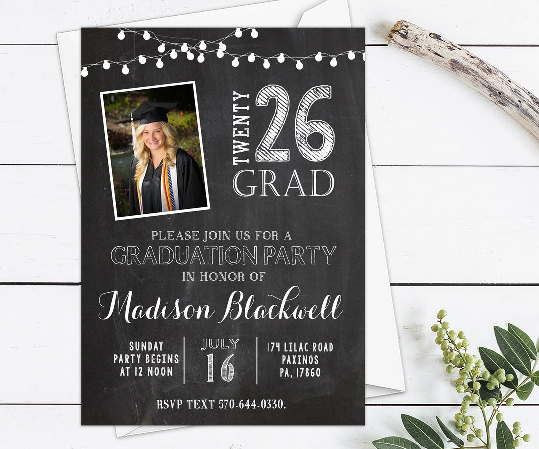 Grad Picture Invitation, Garden Graduation Party Class of 2024, High ...