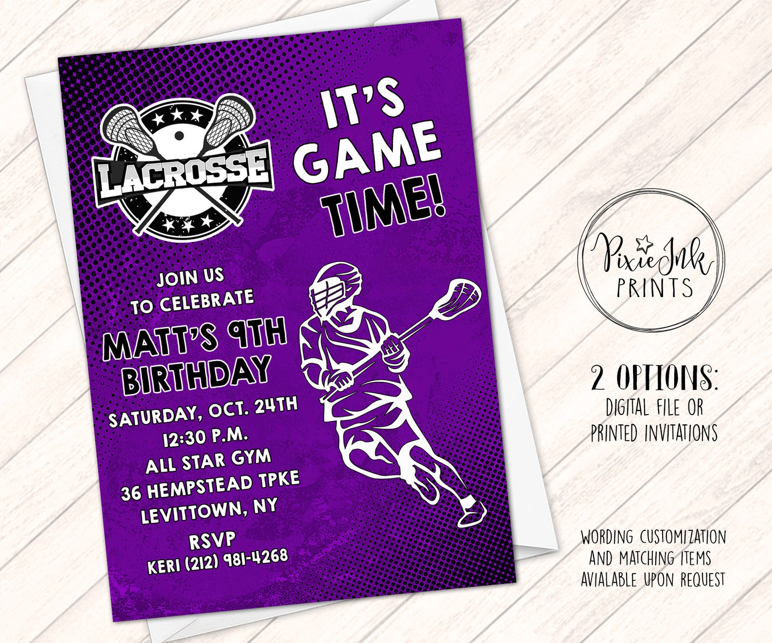 Lacrosse Invitation Lacrosse Birthday Invitation Lacrosse | Etsy