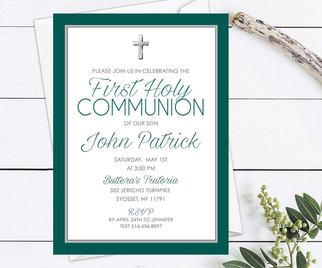 First Communion Invitation Boy, Communion Invitation for Boy, First ...
