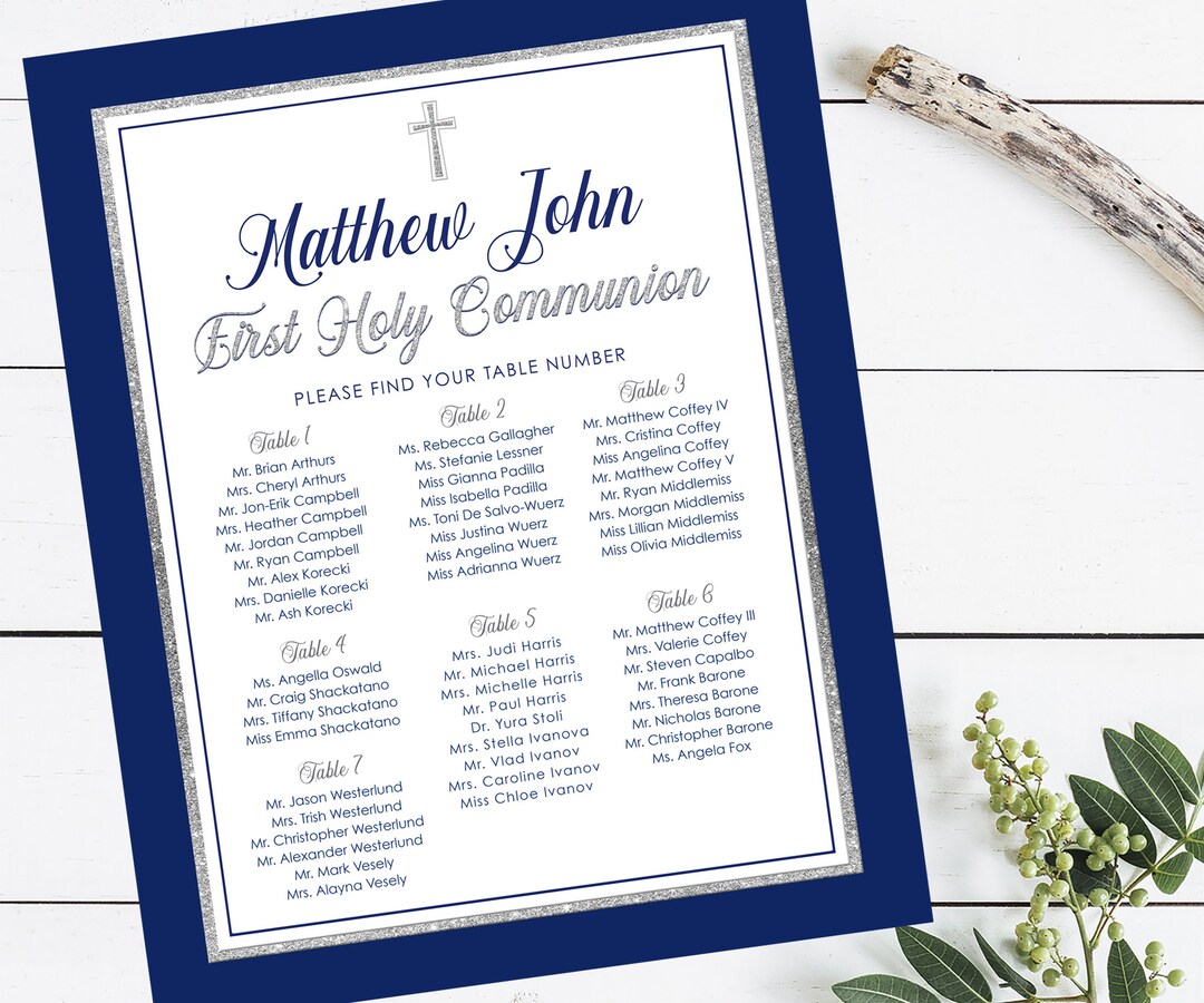 Seating Chart Poster First Holy Communion Poster Communion - Etsy