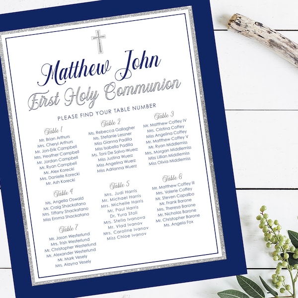 First Holy Communion Seating Chart - Etsy