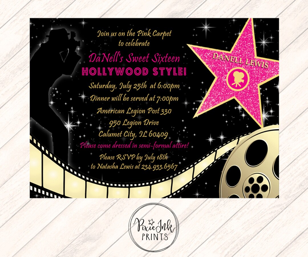 Red Carpet Invitation, Hollywood Party Invite, Red Carpet Party ...
