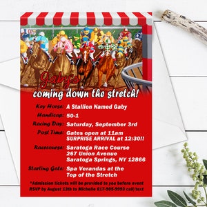 Horse Racing Invitation, Coming Down the Stretch Invitation, Racing ...