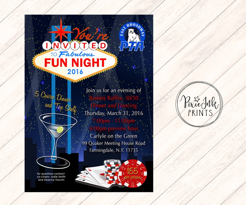 Las Vegas Invitation Casino Invitation Las Vegas Birthday Etsy