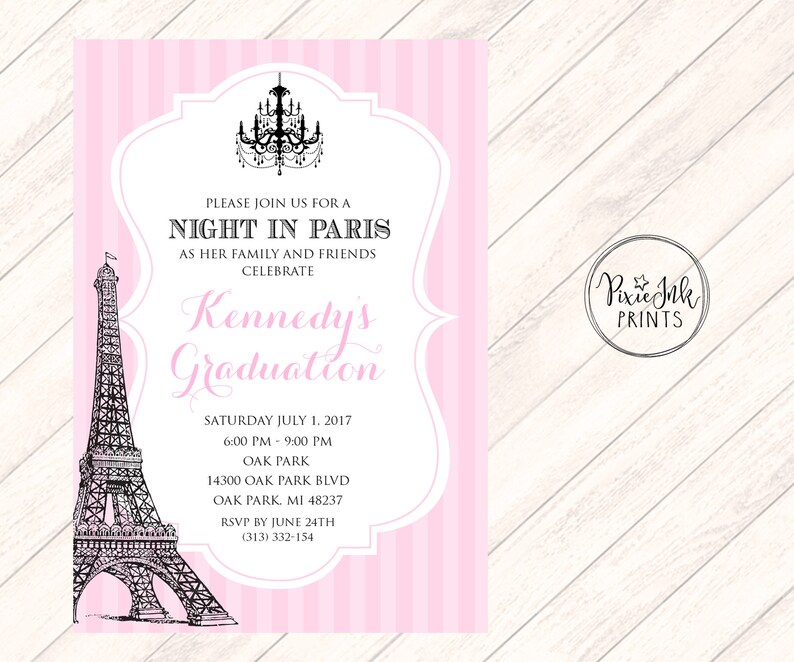 Paris Graduation Invitation Class of 2021 Graduation Paris - Etsy