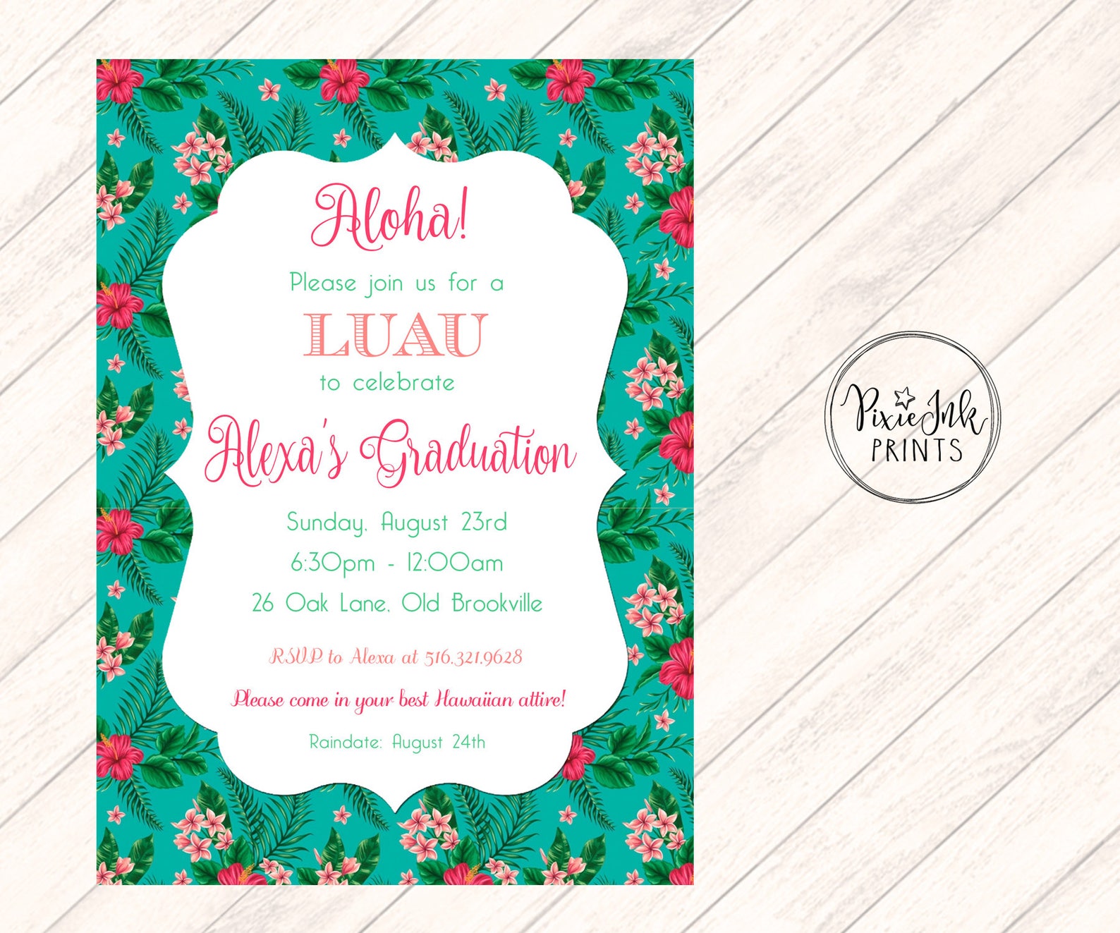 Luau Graduation Party Invitation Class of 2021 Luau - Etsy