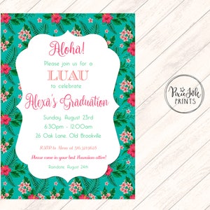 Luau Graduation Party Invitation, Class of 2021 Luau Invitation ...