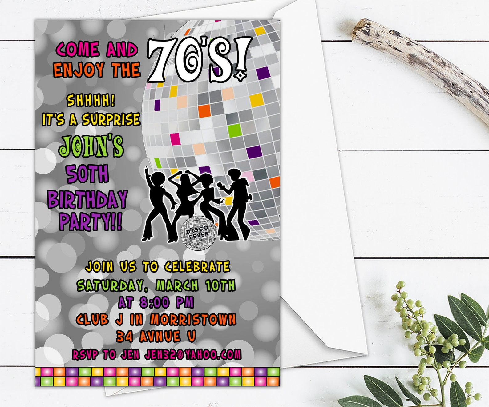 Disco Party Invitation 70's Party Invitation Dance Party - Etsy
