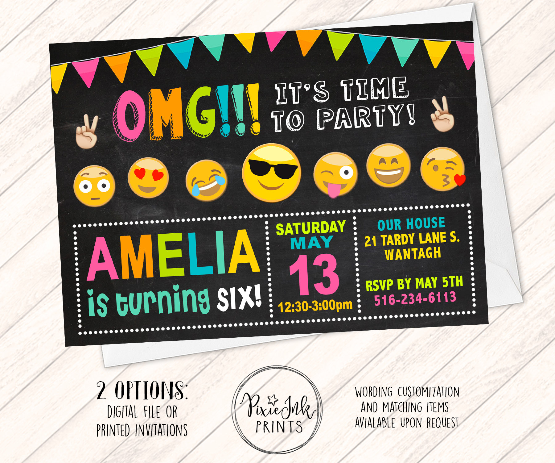 Emoji Birthday Invitation Emoji Party Invitation Milestone - Etsy