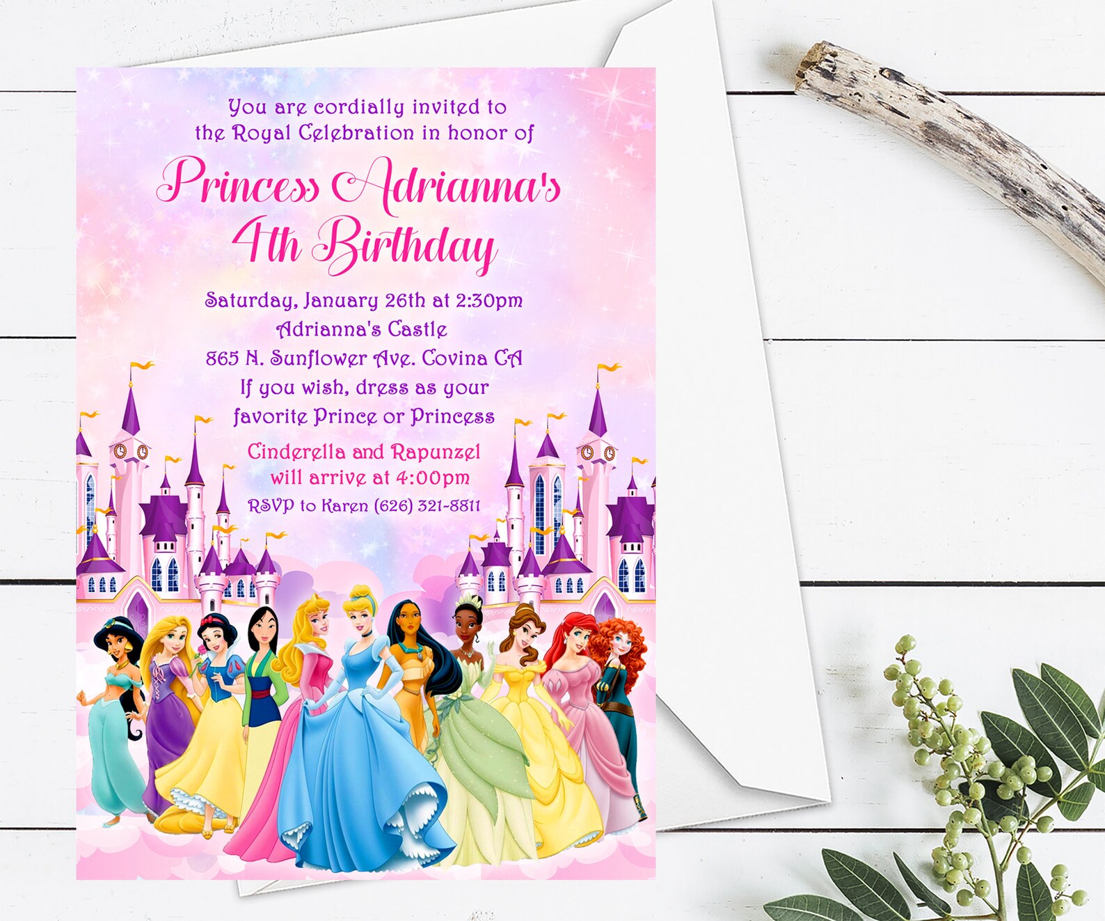 Princess Birthday Invitation Princess Birthday Invitation - Etsy