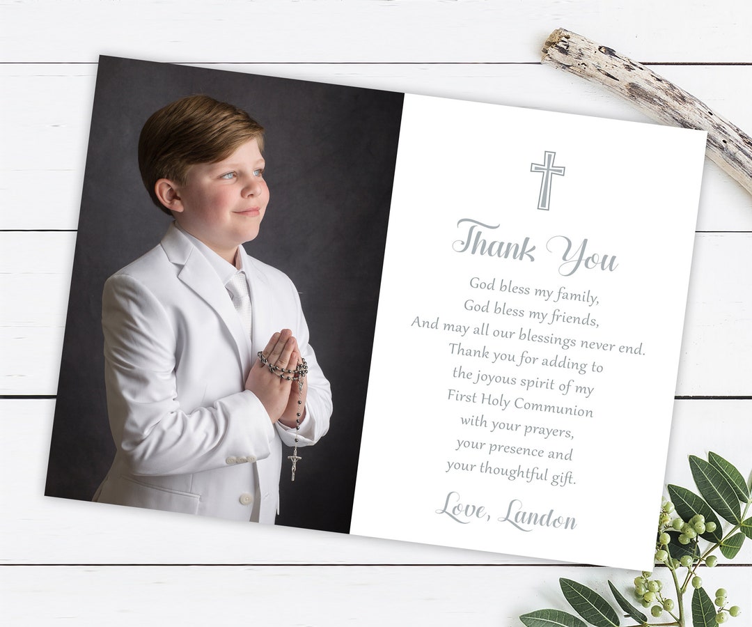 Communion Thank You Card , Communion Picture Thank You, First Holy ...