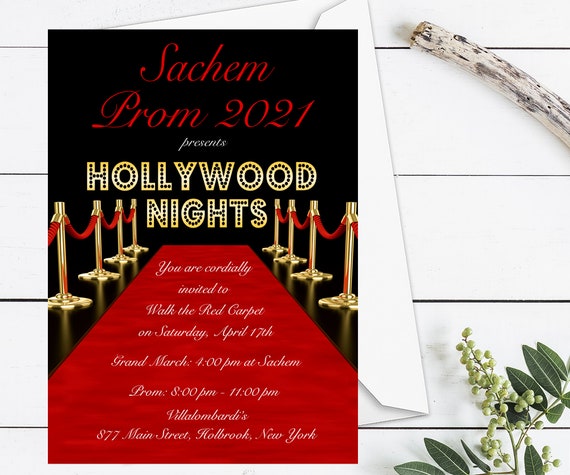 Prom Invitation Red Carpet Prom Invitation Red Carpet High | Etsy