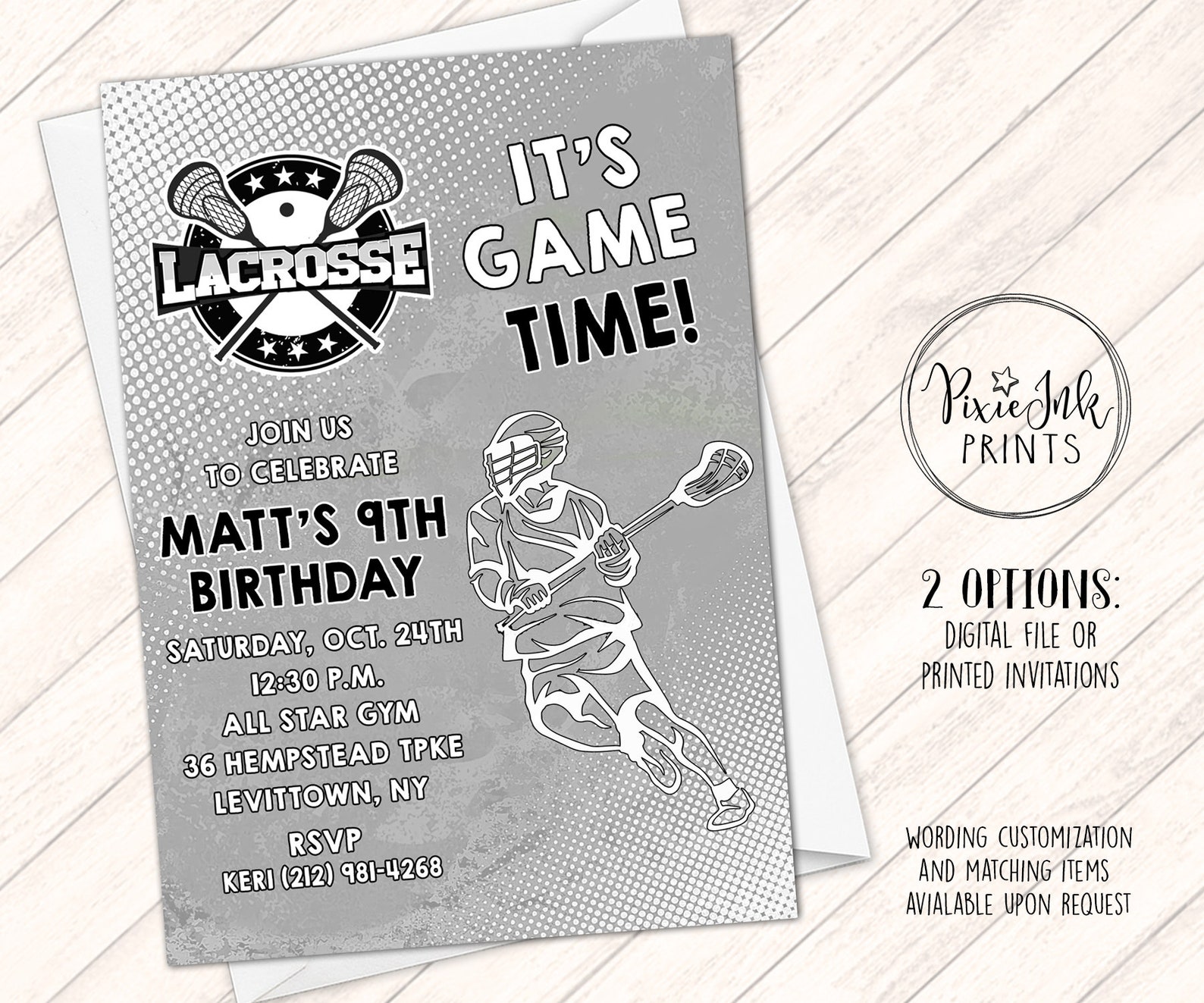 Lacrosse Invitation Lacrosse Birthday Invitation Lacrosse | Etsy