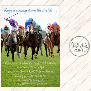 Horse Racing Invitation Coming down the stretch Invitation | Etsy