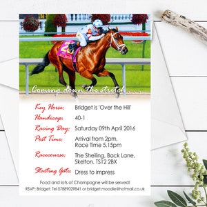 Horse Racing Invitation, Coming Down the Stretch Invitation, Racing ...