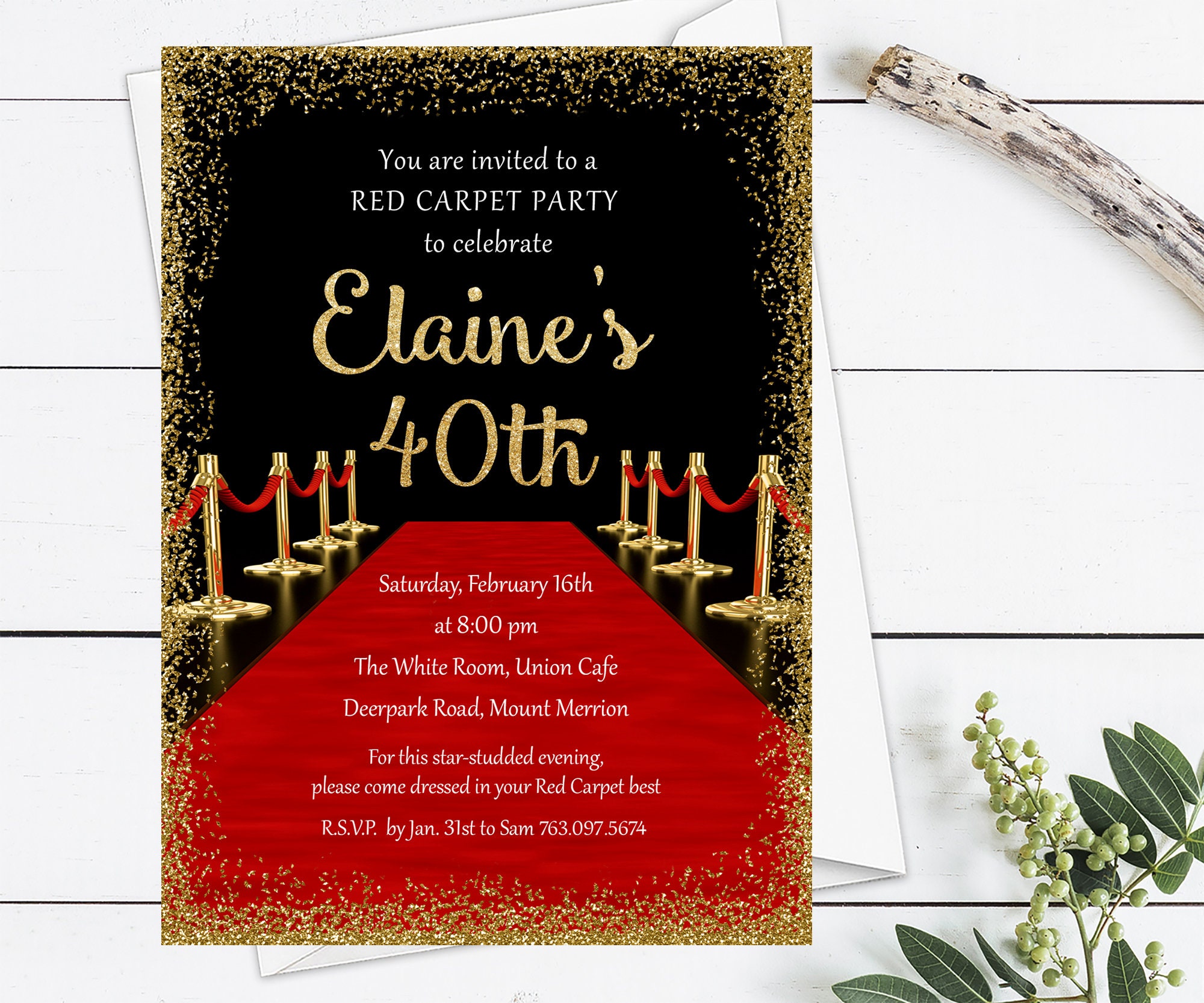 Red Carpet Event Invitations Red Carpet Birthday Invitations - Etsy