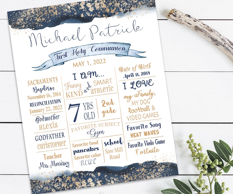 Communion Poster, First Holy Communion Poster, Communion Milestone ...