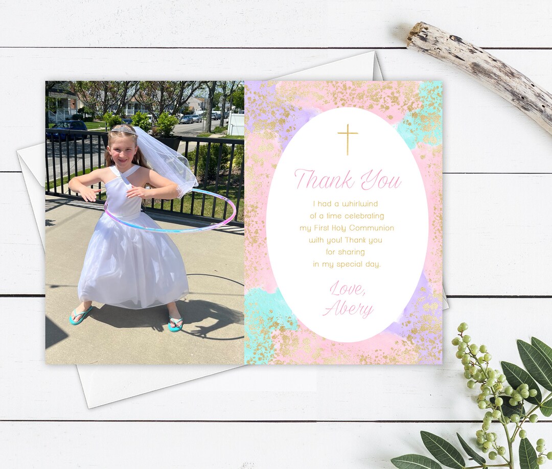 Communion Thank You Card , Communion Picture Thank You, First Holy ...