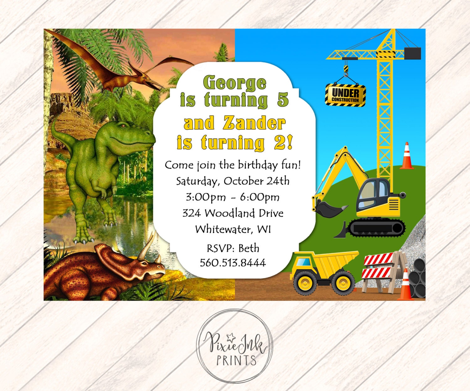 Split Invitation Twins Birthday Invitation Split Birthday - Etsy