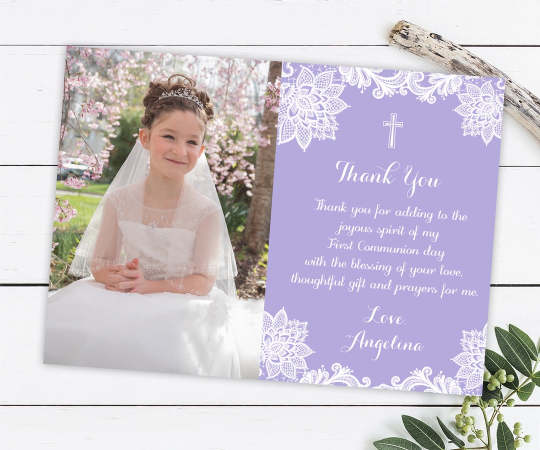 Communion Thank You Card , Communion Picture Thank You, First Holy ...