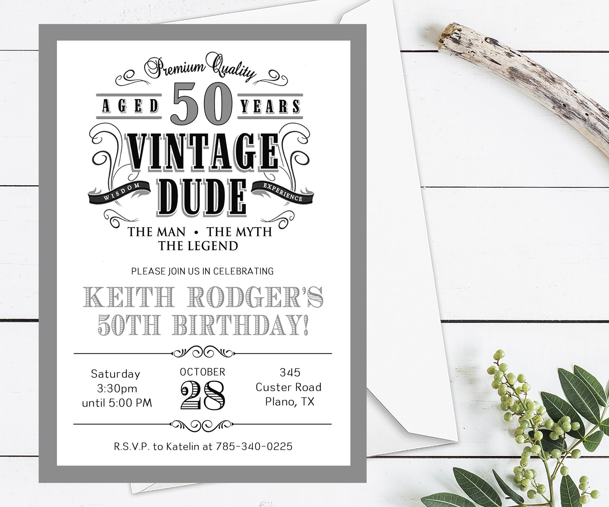 Vintage Birthday Invitations