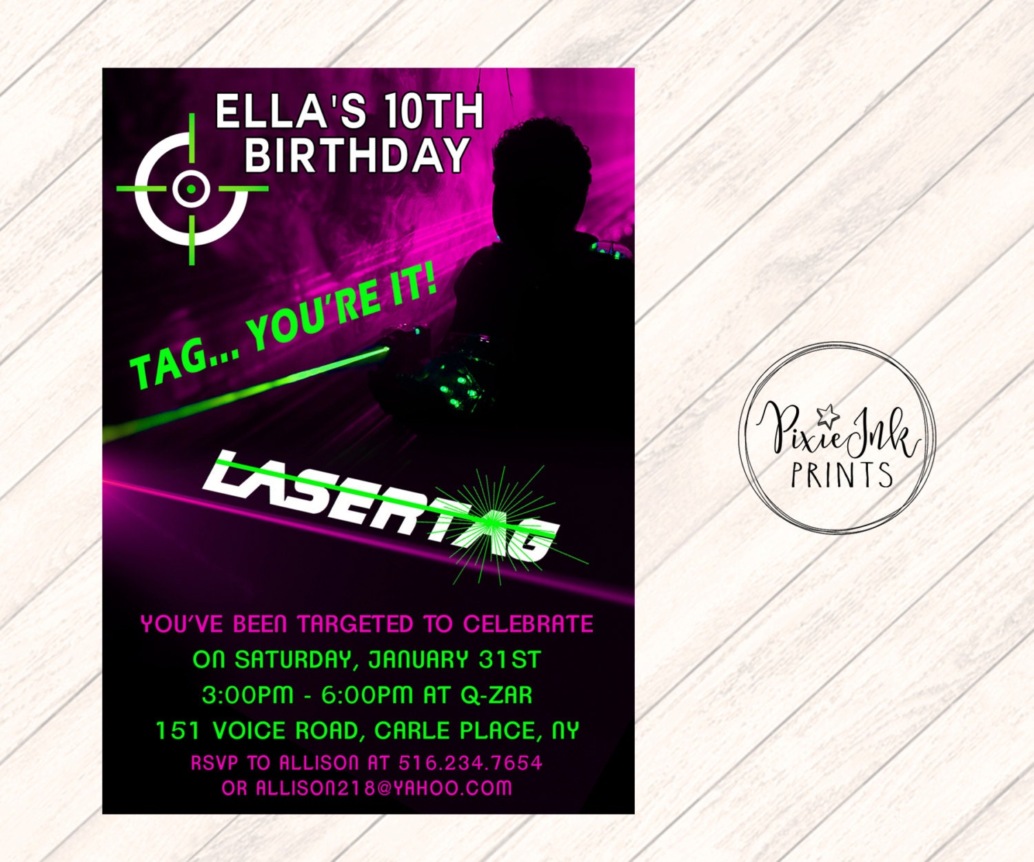 Laser Tag Invitation Laser Tag Party Invitation Laser Tag - Etsy