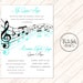 Music Notes Invitation Musical Party Sheet Music Invitation