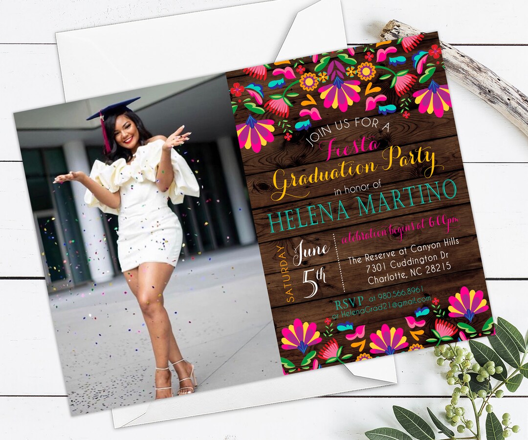 Graduation Fiesta Party Invitation, Fiesta Graduation Invitation, Grad ...