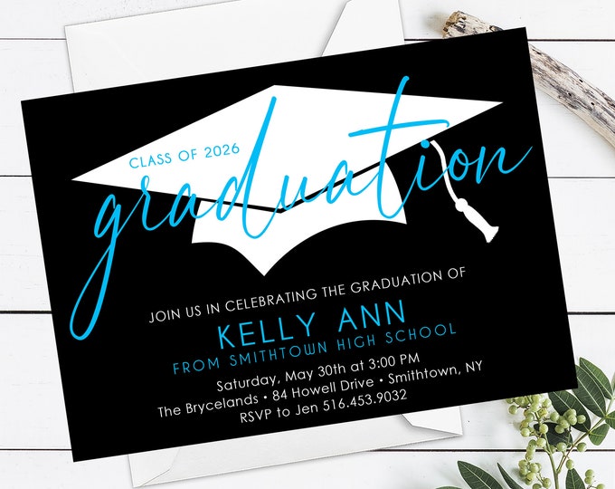 Graduation Cap Invitation - Etsy