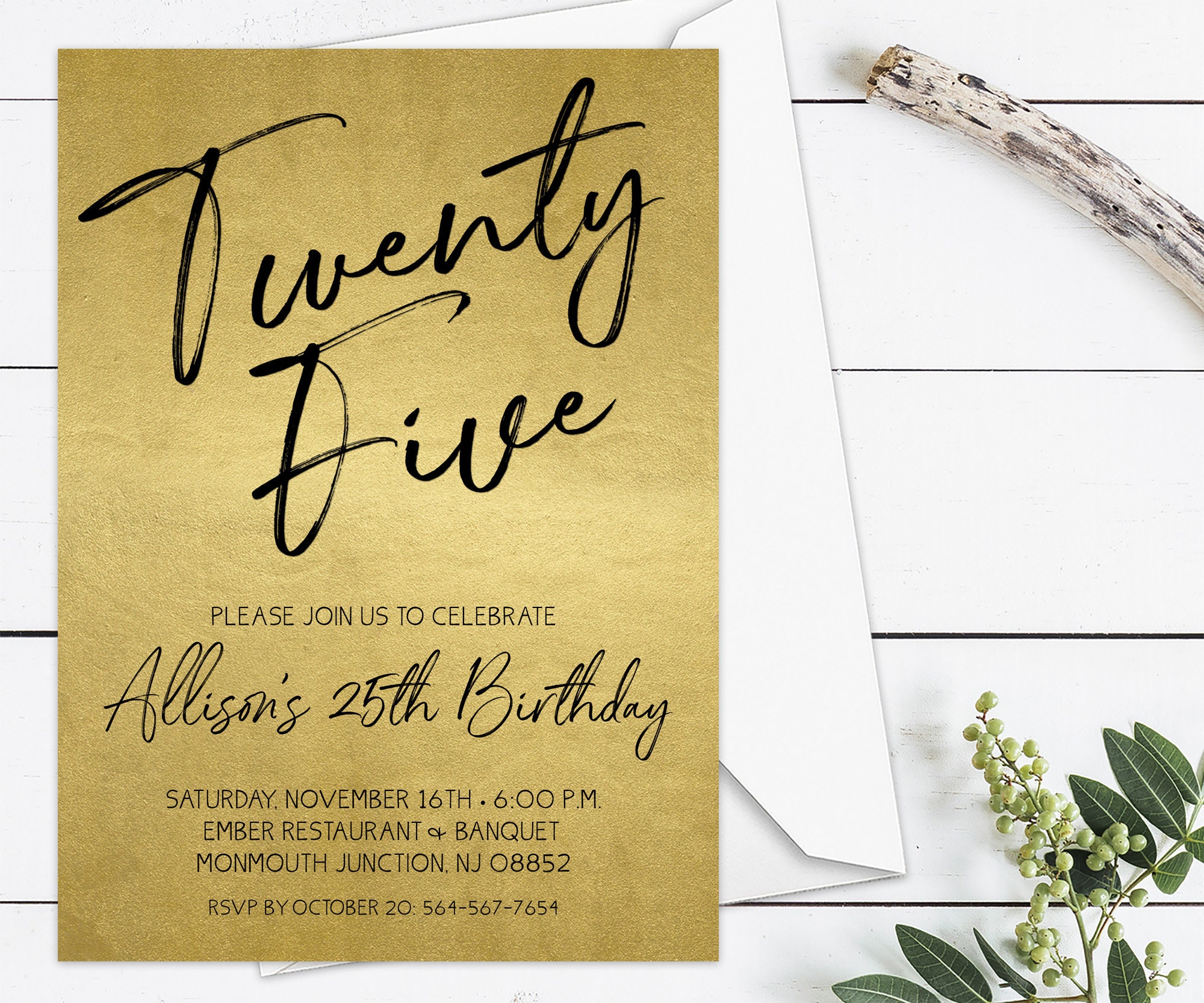 25th Birthday Invitation 30th Birthday Surprise Party | Etsy
