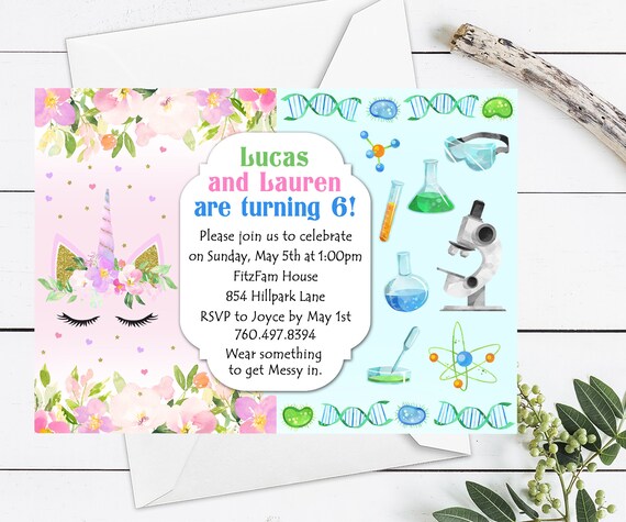 Split Invitation Twins Birthday Invitation Split Birthday | Etsy