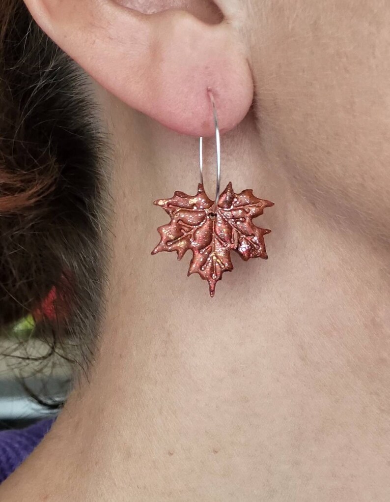 Maple Leaf Earrings Clay/ Autumn Earrings/ Dangle Earrings - Etsy