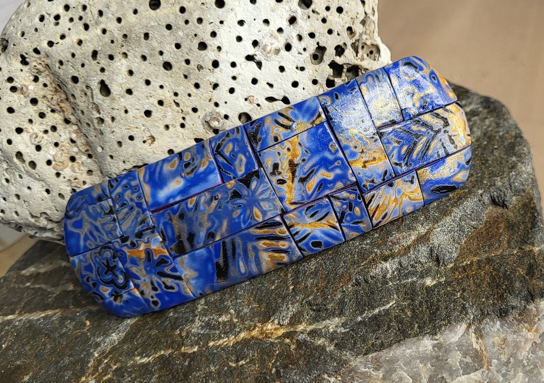 Blue Barrette Clay, Polymer Barrettes, Hair Clip, Women Jewelry for ...